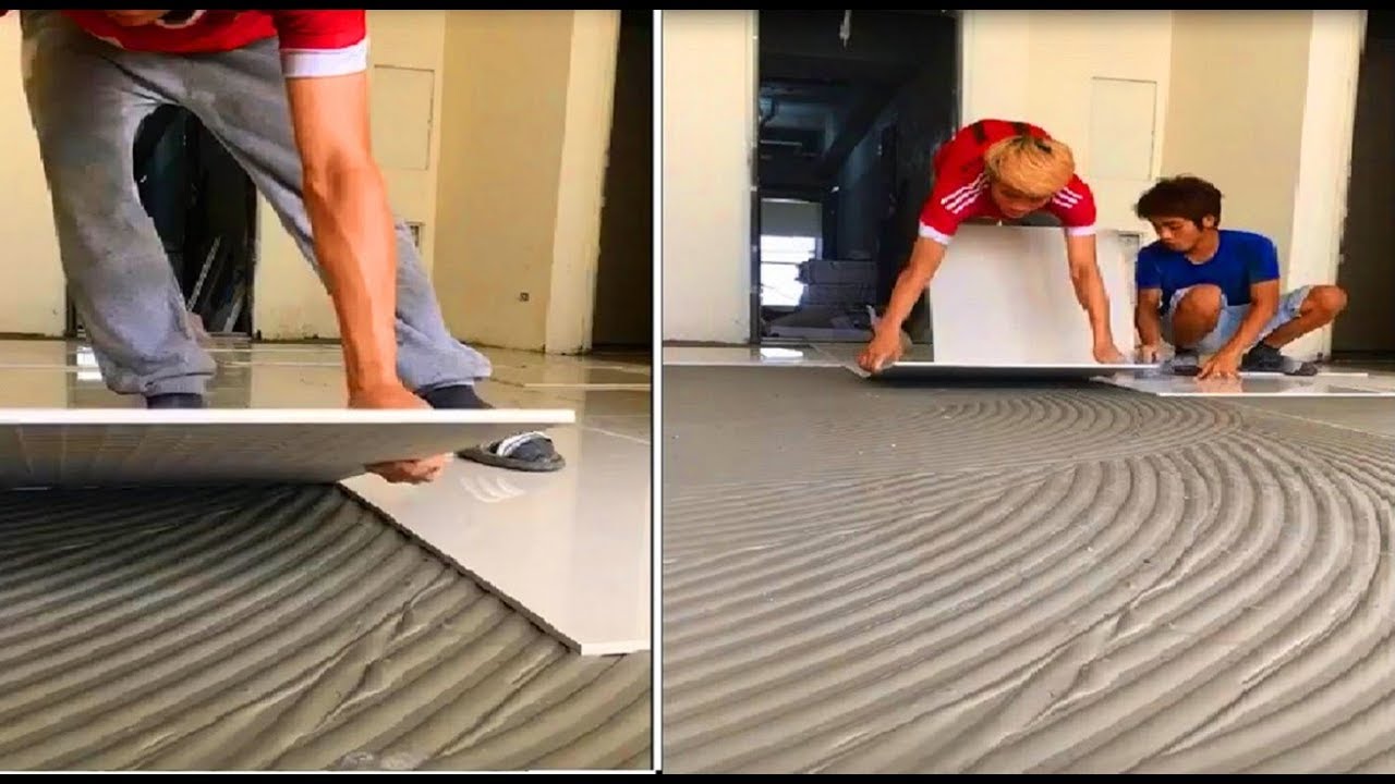 Amazing Construction Techniques Largest Ceramic Tiles Installation On ...